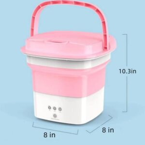 Portable Washing Machine - Foldable Mini Small Portable Washing Machine with Drain Basket for Apartment, Laundry, Camping, RV, Travel, Lingerie, Personal, Baby Clothes, Towels (blue)