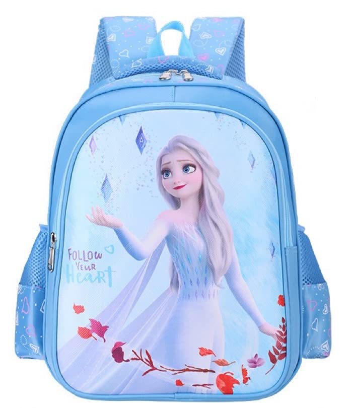 HONTUBS 16" Schoolbags, primary school students, girls, kindergarten girls, lightweight children‘s backpacks for grades (Sky blue 16＂)