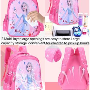 HONTUBS 16" Schoolbags, primary school students, girls, kindergarten girls, lightweight children‘s backpacks for grades (Sky blue 16＂)