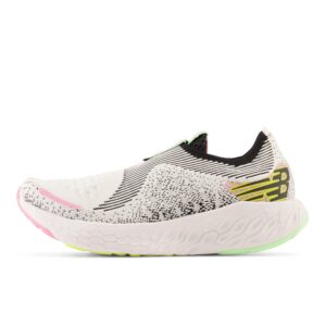 new balance women's fresh foam x 1080 unlaced, white/black/vibrant green/bubblegum, 7.5