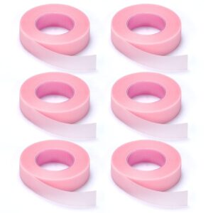 TEOYALL 6 Rolls PE Lash Extension Tapes, Adhesive Breathable Micropore Eyelash Tapes Lash Extension Supplies for Makeup Salon (Pink)