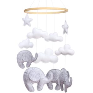 elephant baby crib mobile neutral felt nursery ceiling decoration cloud and star felt baby mobile elephant mobiles for shower gifts baby cribs ceiling hanging decorations