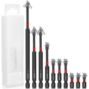 magnetic impact phillips bit #2 insert bits 1 2 3 4 6 inch anti-slip long screwdriver bit set ph2 1/4 inch hex shank cross impact driver bit for power drilling (10pc,25-150mm)