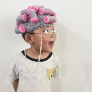 Adolala Newborn Photography Props 4 PCS Photoshoot Outfits Bathrobe Baby Curler Hat Bead Necklace Glasses Costume Sets