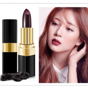 Axnzp Magic Temperature Changing Colors Lipstick,Long Lasting Waterproof Magic Color Changing Lipstick, Lip Stain Gloss Moisturizing for Women(Black Change into Brick Red)