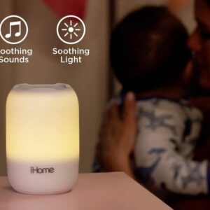 iHome Night Light with Sound Machine for Baby, Portable White Noise Machine with Sleep Sounds and Lullabies for Kids to Sleep, Ideal for Baby Shower Gifts