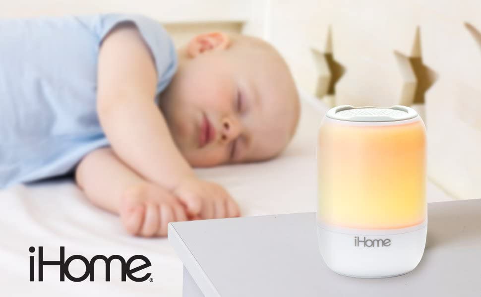 iHome Night Light with Sound Machine for Baby, Portable White Noise Machine with Sleep Sounds and Lullabies for Kids to Sleep, Ideal for Baby Shower Gifts