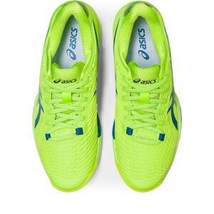 ASICS Women's Solution Speed FlyteFoam 2 Clay Tennis Shoes, 10.5, Hazard Green/Reborn Blue