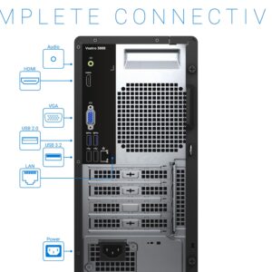 Dell Vostro 3888 3000 Tower Business Desktop Computer, Intel Octa-Core i7-10700 up to 4.8GHz, 32GB DDR4 RAM, 1TB PCIe SSD + 1TB HDD, DVDRW, 802.11AC WiFi, Bluetooth, Keyboard & Mouse, Windows 11 Pro