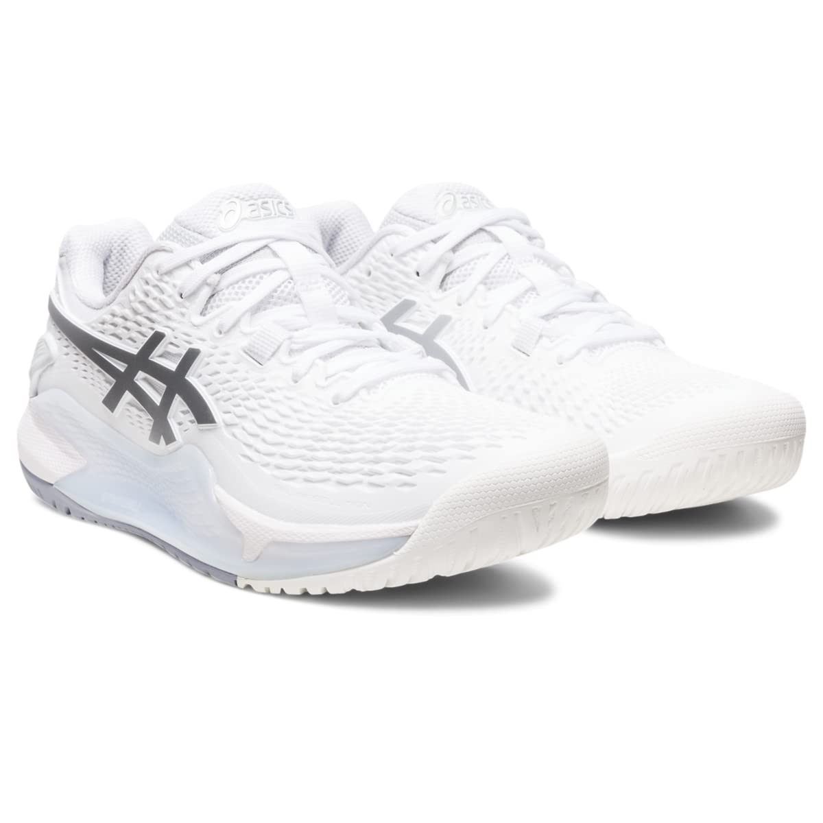 ASICS Women's Gel-Resolution 9 Tennis Shoes, 8.5, White/Pure Silver