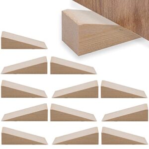 wooden door stopper non-slip door stops wooden wedges wood door stop door wedge for bottom of door stopper wedge triangle wood block for home bedroom office living room 3.9 * 1.2 * 1.2in (8pcs)