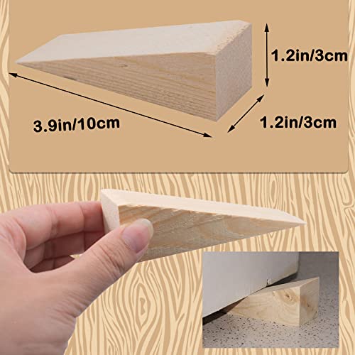 Wooden Door Stopper Non-Slip Door Stops Wooden Wedges Wood Door Stop Door Wedge for Bottom of Door Stopper Wedge Triangle Wood Block for Home Bedroom Office Living Room 3.9 * 1.2 * 1.2in (8pcs)