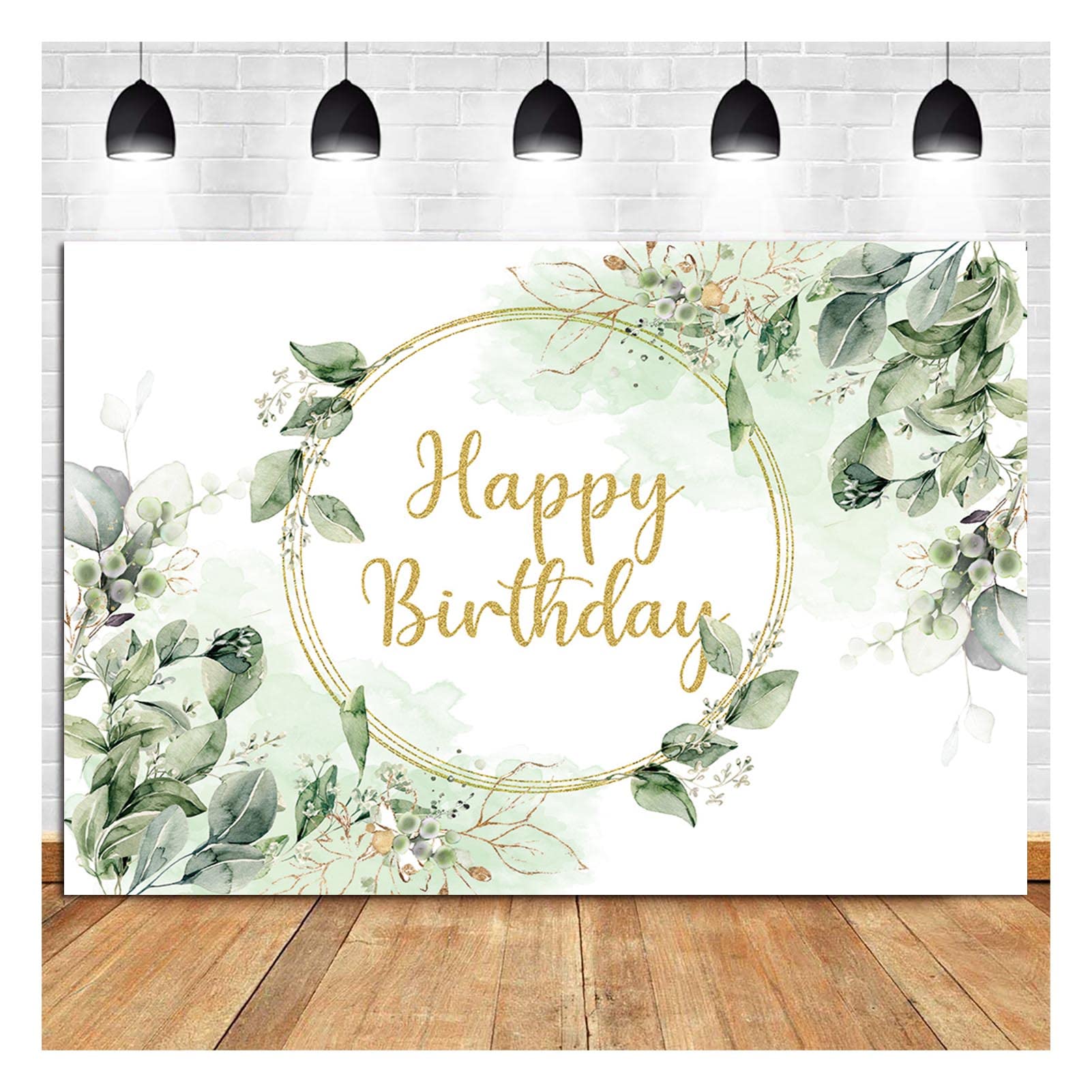 Greenery Succulent and Eucalyptus Leaves Photography Backdrop 72.8x43.3 in Bloom Eucalyptus Leaves Photo Background for Happy Birthday Party Decoration Supplies