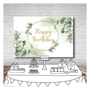 Greenery Succulent and Eucalyptus Leaves Photography Backdrop 72.8x43.3 in Bloom Eucalyptus Leaves Photo Background for Happy Birthday Party Decoration Supplies