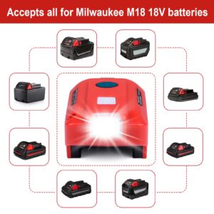 Power Inverter for Milwaukee 18V M18 Battery, 150Watt Newly Portable Inverter Generator with 5.9" USB Cable, DC 18V to AC 110~120V, Modified Sine Wave Power Inverter with Dual USB & LED Light