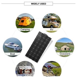 Flexible Monocrystalline Solar Panel Can Charge 12V Battery for Car/Boat/ Home Waterproof Solar Panel (18V 100W 3pc)