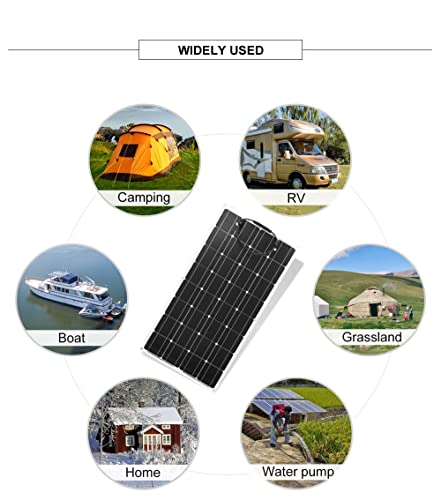 Flexible Monocrystalline Solar Panel Can Charge 12V Battery for Car/Boat/ Home Waterproof Solar Panel (18V 100W 3pc)