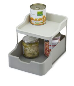 joseph joseph duo 2-tier cupboard organizer with drawer