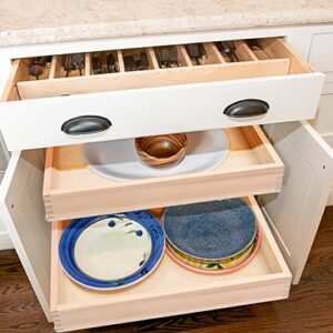 Mulush Pull Out Cabinet Organizer, Soft Close Slide Out Wood Drawer Storage Shelves for Kitchen, 11”W x 21”D, Requires At Least 12.5” Cabinet Opening, Finished