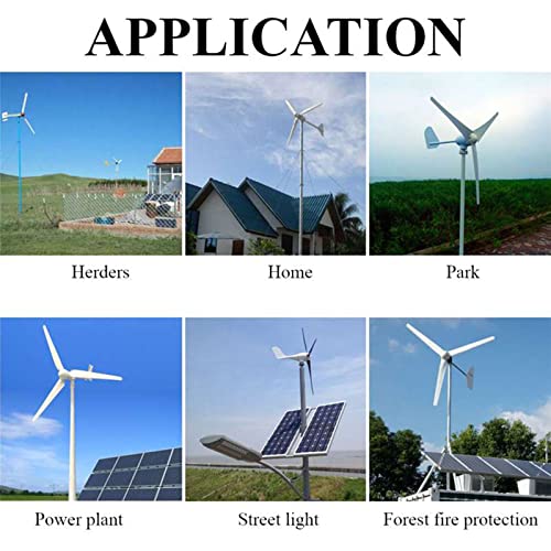 QAZNHODDS Wind Turbine Generator kit, 6000W 6 Blade Wind Industrial Machinery Equipment with Wind Boosting Controller for Terrace, Marine, Motorhome, Chalet, Boat,2,48V