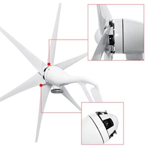 QAZNHODDS Wind Turbine Generator kit, 6000W 6 Blade Wind Industrial Machinery Equipment with Wind Boosting Controller for Terrace, Marine, Motorhome, Chalet, Boat,2,48V