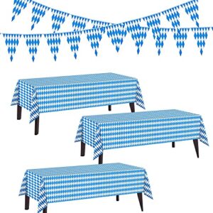 oktoberfest decorations kit octoberfest party supplies for oktoberfest decor oktoberfest german party decorations, includes 3pcs oktoberfest bavarian tablecloth oktoberfest bavarian pennant banner