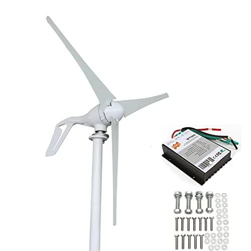 QAZNHODDS 4000W Wind Turbine Generator kit 24v Wind Industrial Machinery Equipment with Wind Boosting Controller 5 Blades Horizontal Axis Permanent Magnet Generator for Home Street,Three Blade,12v