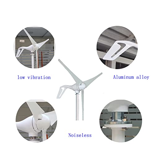 QAZNHODDS 4000W Wind Turbine Generator kit 24v Wind Industrial Machinery Equipment with Wind Boosting Controller 5 Blades Horizontal Axis Permanent Magnet Generator for Home Street,Three Blade,12v