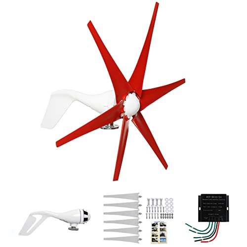 QAZNHODDS Wind Turbine Generator kit, 6000W 6 Blade Wind Industrial Machinery Equipment with Wind Boosting Controller for Terrace, Marine, Motorhome, Chalet, Boat,3,48V