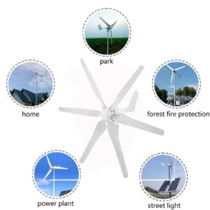 QAZNHODDS 6000W Wind Turbines Generator 6 Blade Windmill Turbines Generator Kit 2.5m/s Low Wind Speed Starting Wind Turbines with Charge Controller,24v