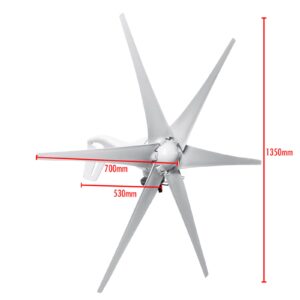 QAZNHODDS Wind Turbine Generator kit, 6000W 6 Blade Wind Industrial Machinery Equipment with Wind Boosting Controller for Terrace, Marine, Motorhome, Chalet, Boat,2,12V