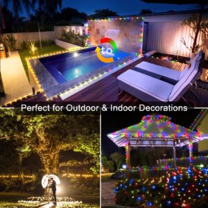 Outdoor String Lights - 328ft 1000 LED Christmas Lights IP67 Waterproof, Plug in 11 Modes Fairy lights Bedroom with Remote for Patio Camping Garden Tree Holiday Party Wedding (WarmWhite to Multicolor)