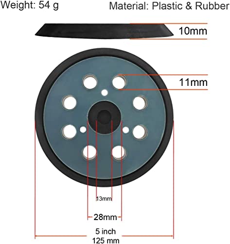 5 Inch 8 Hole Hook and Loop Replacement Sander Pad for Makita BO5010, BO5030, BO5031, BO5041, XOB01 Random Orbital Sanders