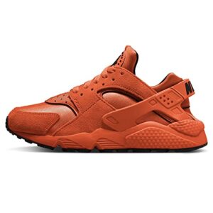 nike womens air huarache run sneakers, rush orange/black/guava ice, 6 us