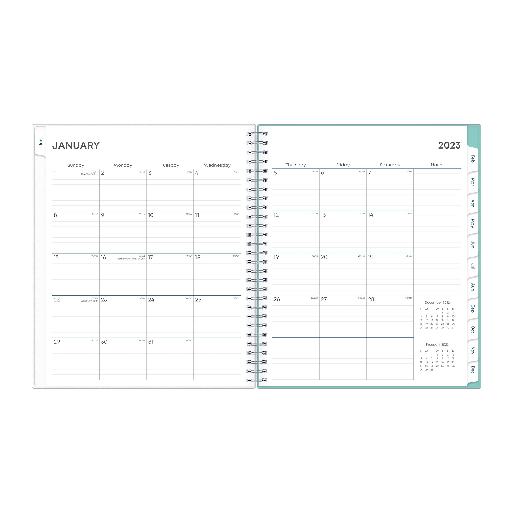 Blue Sky 2023 Monthly Planner, January - December, 8" x 10", Frosted Cover, Wirebound, Chloe (140194)