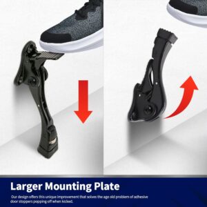 HOME&I Easy Pedal Kick Down Door Stop Stopper Easy Step Door Kick Doorstop,Premium Quality,Height-Adjustable Rubber Foot,4 Inch (4 inch-Black)