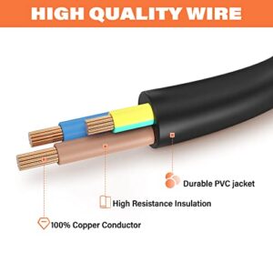 Flameweld Welder Adapter Cord - NEMA L14-30P Twist Locking to 6-50R, 4 Prong Generator to 3 Prong Welder Power Adapter Cord, 125/250V STW 10AWG Generator Cord, ETL (Orange)