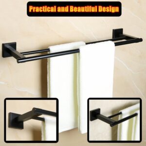 Alise Double Bath Towel Bars,Towel Hanger Towel Racks for Bathroom Lavatory,Wall Mount Towel Holder SUS304 Stainless Steel Towel Rails,Brushed Nickel,GKL7902-LS,24 Inch