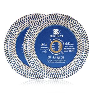 diamond porcelain tile saw blade - brschnitt 2pcs 4.5" super thin diamond cutting grinding disc with x teeth arbor 7/8“-5/8“ for ceramic tiles,granite,marble angle grinder circle saw blade