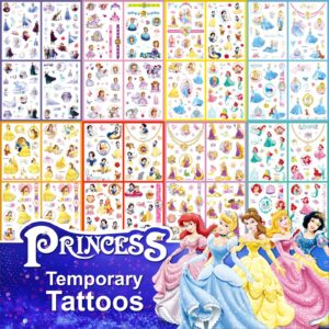 princess tattoos kids, acsaummy 40 sheet cartoon tattoos party favor set for girls boys 9 cute princess series temporary tattoo stickers mickey mouse tattoo stickers for kids party decor supply