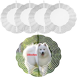 5 pcs 10 inch sublimation wind spinner blanks round sublimation blanks products stainless steel metal indoor outdoor garden decoration for heat press transfer sublimation blank gift