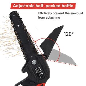 Mini Chainsaw 6 Inch Cordless, 21V Small Battery Powered Chainsaw Kit, Portable Handheld Electric Chain Saw Pruning Shears for Wood Cutting, Tree Trimming