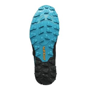 SCARPA Ribelle Run Kalibra G Water-Resistant Trail Shoes with Gaiter for Trail Running and Hiking - Black/Azure - 9-9.5 Women/8-8.5 Men