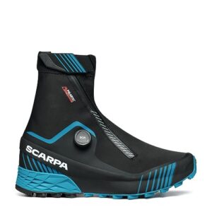 SCARPA Ribelle Run Kalibra G Water-Resistant Trail Shoes with Gaiter for Trail Running and Hiking - Black/Azure - 9-9.5 Women/8-8.5 Men