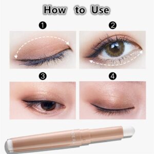 Go Ho Matte White Eyeshadow Stick,White Opals Eye Shadow Makeup,Creamy Eyeshadow Pen Crayon,White Highlighter Eye Brightener Stick,Waterproof Eyeshadow Pencil Smooth Easy To Color,101# Opals White