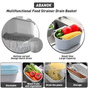 Sink Drain Strainer Basket, Abnaok Multifunction Sink Strainer Kitchen Food Catcher for Filter Kitchen Waste and Wash Vegetables Fruits (Grey)