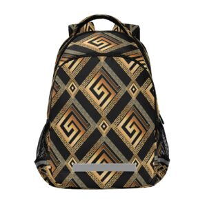 boccsty geometric gold greek key kids backpack for boys girls backpacks preschool toddler bookbags kindergarten elemetary school bags