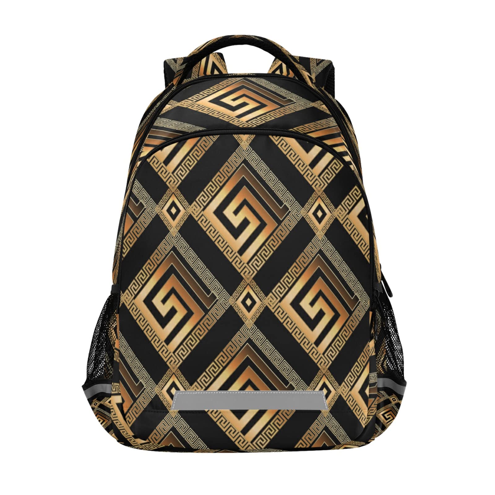 Boccsty Geometric Gold Greek Key Kids Backpack for Boys Girls Backpacks Preschool Toddler BookBags Kindergarten Elemetary School Bags