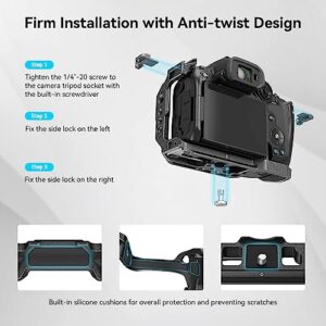 SmallRig R7 Cage for Canon R7, Aluminum Alloy R7 cage with Quick Release Plate for Arca Stand, Cold Shoe, NATO Rail and Threaded Holes, Formfitting Camera Cage Video Rig for Canon R7-4003