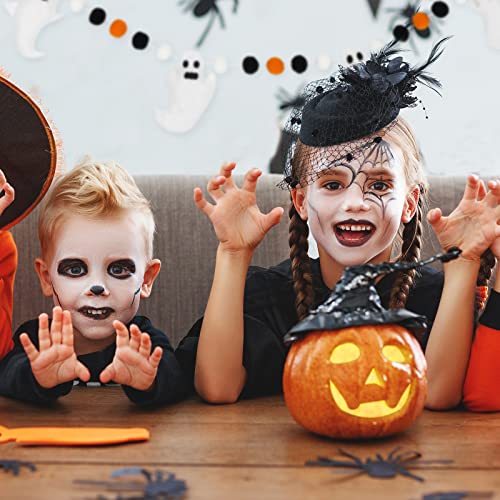 Whaline 6.6Ft Halloween Theme Banner Different Expressions Cute Ghosts Banner Black White Orange Party Banner Felt Ball Garland for Halloween Haunted Houses Decors Doorways Home Mantel Suppliers